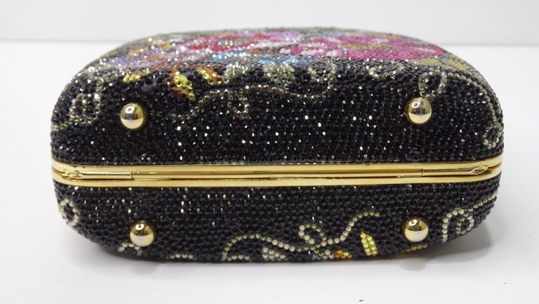 Judith Leiber Swarovski Crystal Flower Motif Evening Bag For Sale at ...