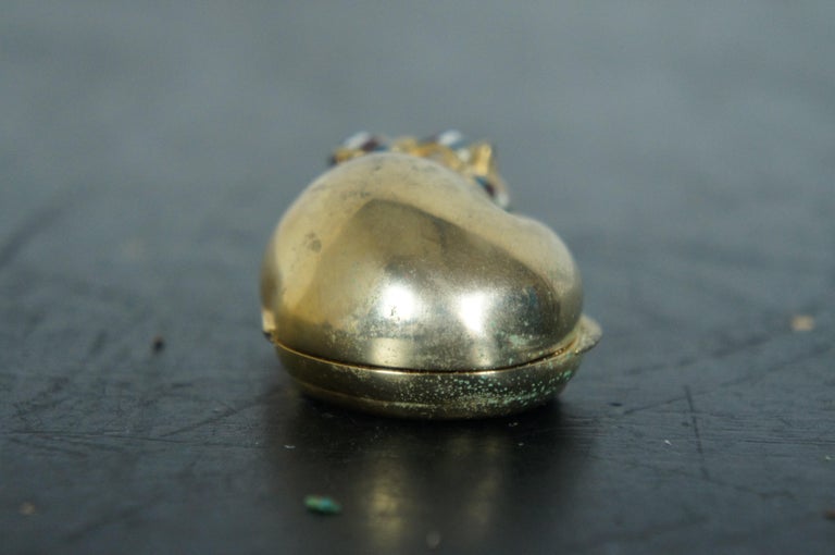 Judith Leiber Swarovski Crystal Gold Sleeping Cat Trinket Keepsake Pill ...