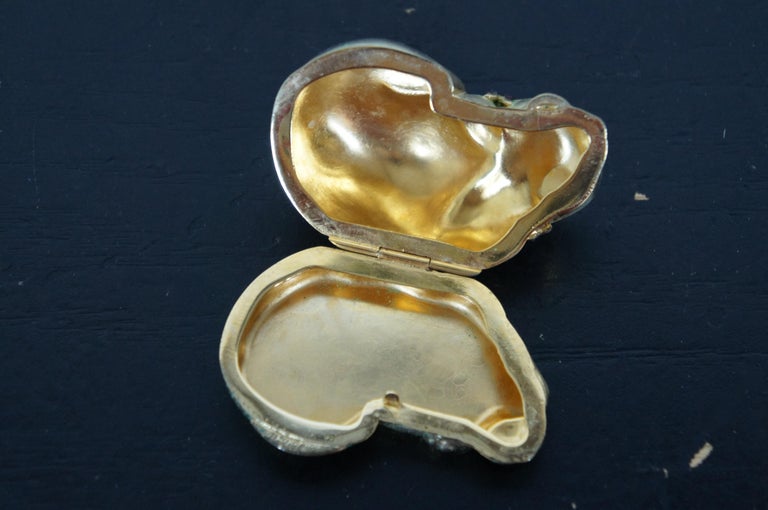 Judith Leiber Swarovski Crystal Gold Sleeping Cat Trinket Keepsake Pill ...