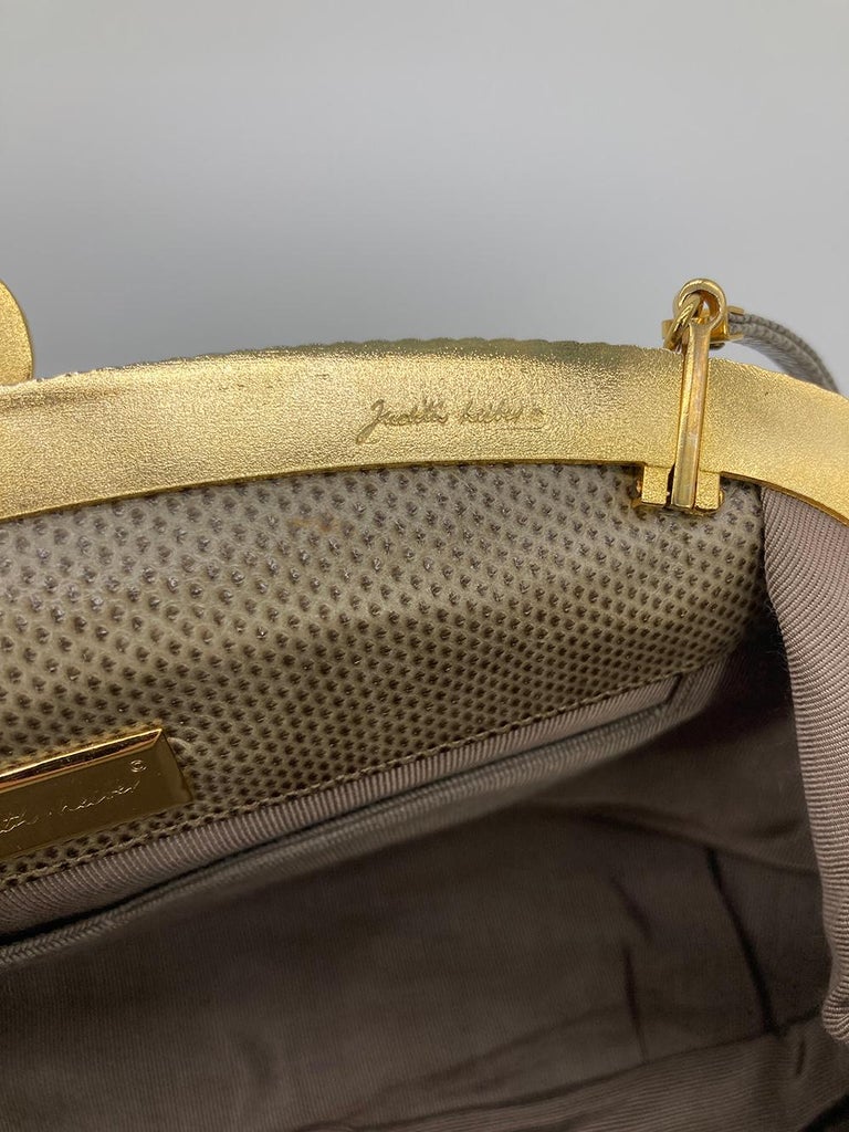 Judith Leiber Tan Lizard Gold Turtle Charm Clutch For Sale at 1stDibs