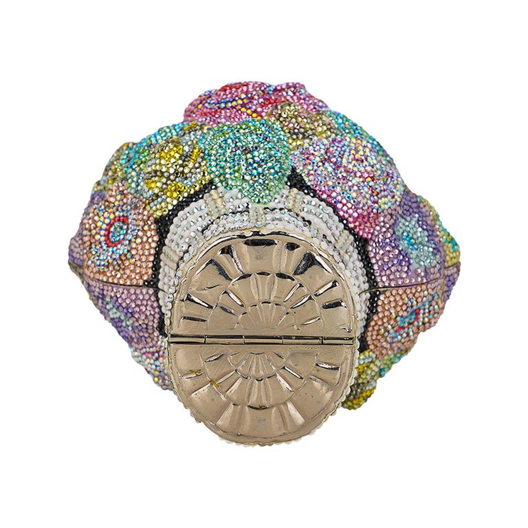 Judith Lieber Flower Bouquet Basket Crystal Minaudiere Bag For Sale at ...
