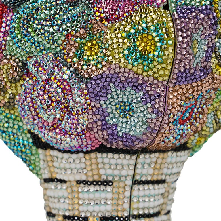 Judith Lieber Flower Bouquet Basket Crystal Minaudiere Bag For Sale at ...