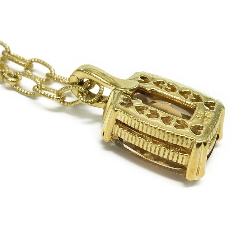 Judith Ripka 18 Karat Diamond Citrine Necklace Pendant For Sale at 1stDibs
