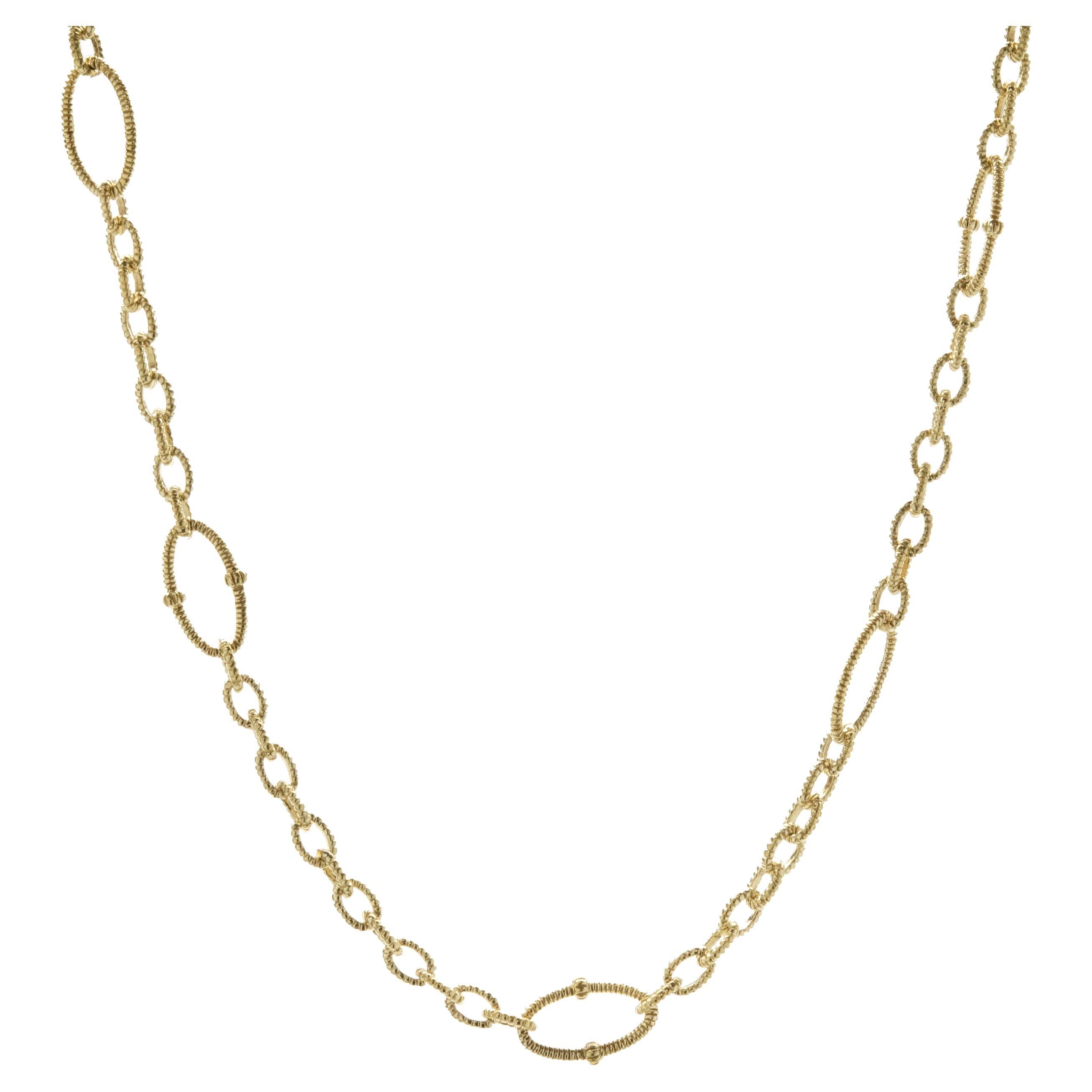 Judith Ripka Turquoise Necklace Etruscan Revival 18K Yellow Gold Links ...