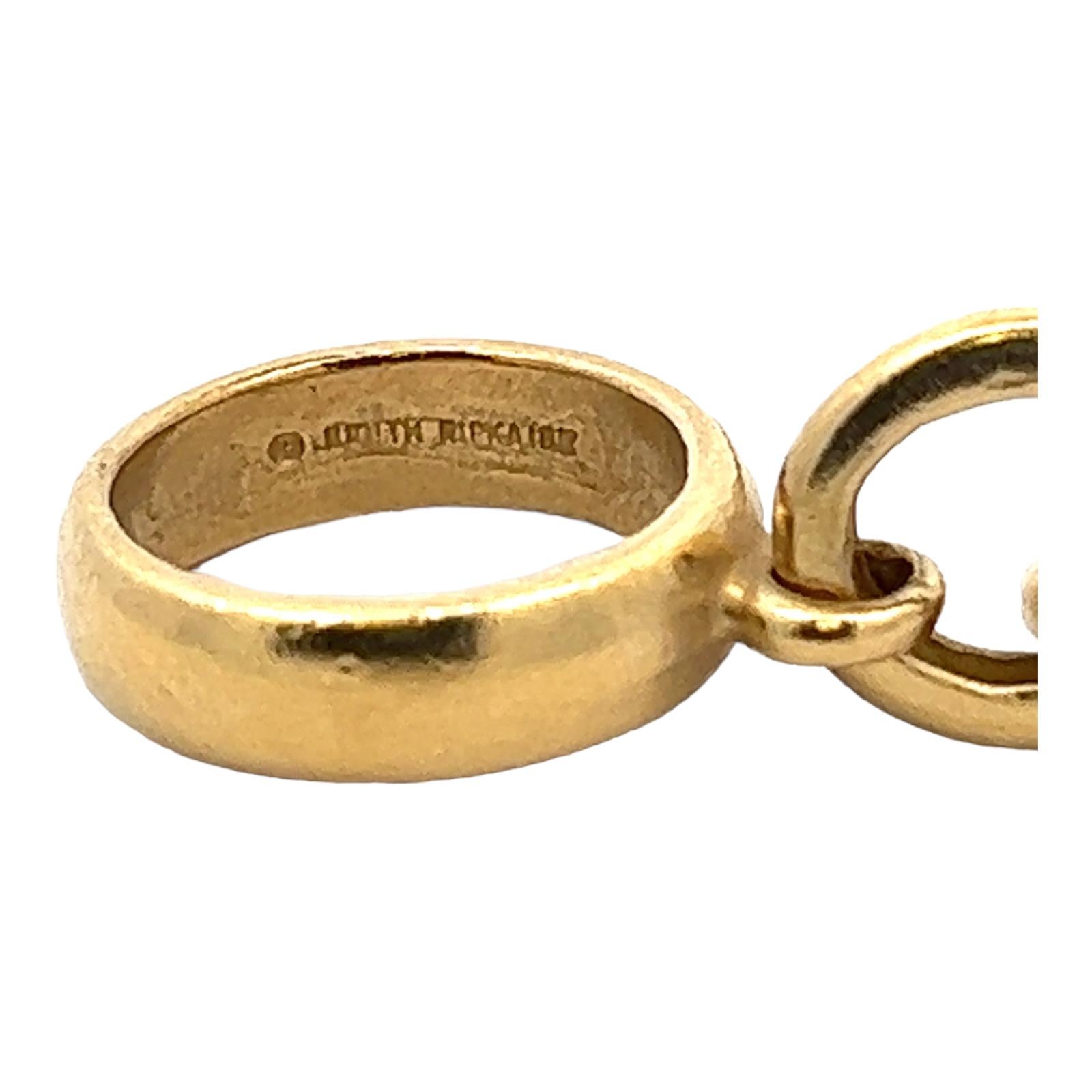 Judith Ripka 18 Karat Yellow Gold Oval Link Diamond Ruby Toggle Clasp ...