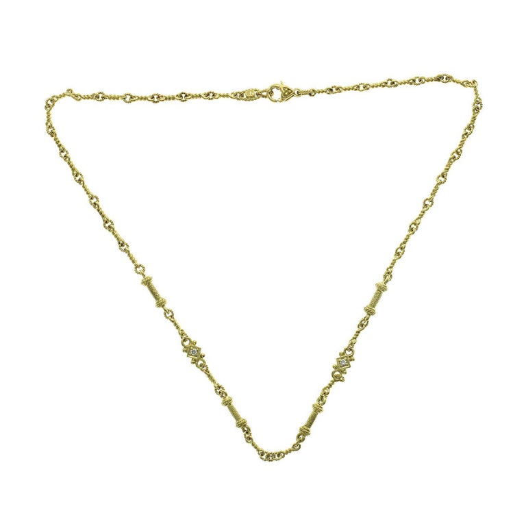 Judith Ripka 18 Karat Yellow Gold 0.12 Carat Diamond Link Chain ...