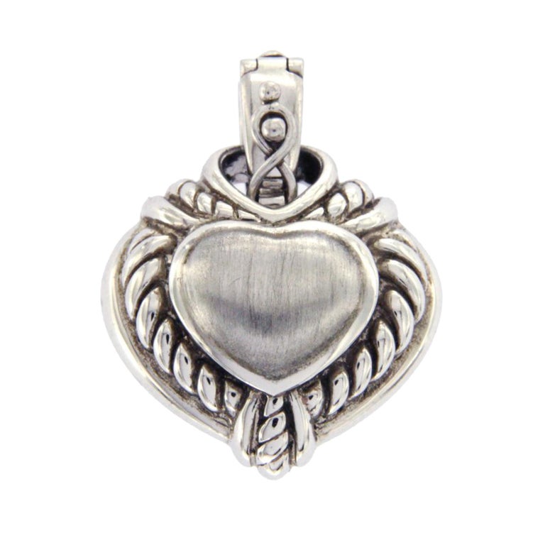 Judith Ripka 925 Sterling Silver Diamonique Heart Pendant Charm at ...