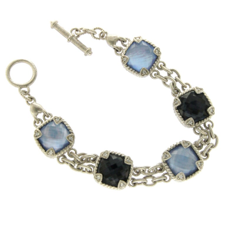 Judith Ripka 925 Sterling Silver Gemstone Doublet Bracelet at 1stDibs