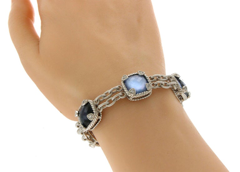 Judith Ripka 925 Sterling Silver Gemstone Doublet Bracelet at 1stDibs