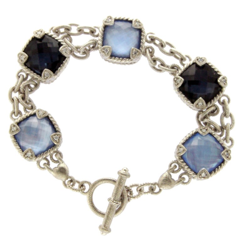 Judith Ripka 925 Sterling Silver Gemstone Doublet Bracelet at 1stDibs