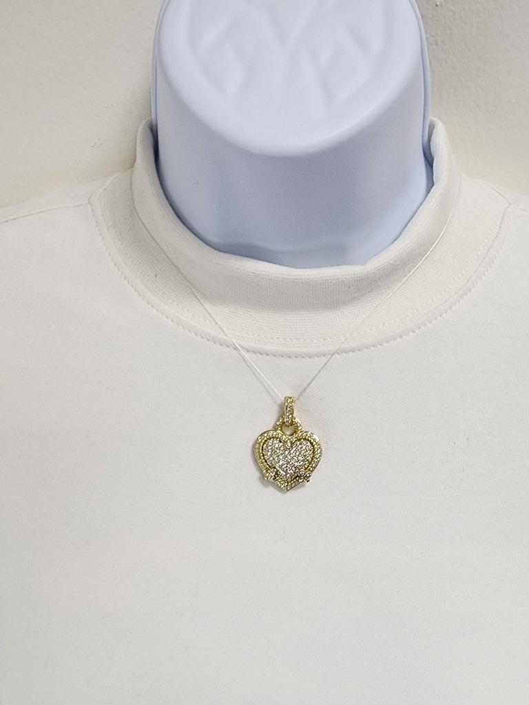 Judith Ripka Diamond and 18k Yellow Gold Pendant For Sale at 1stDibs