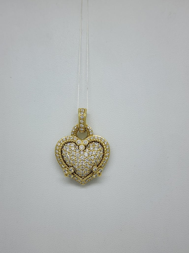 Judith Ripka Diamond and 18k Yellow Gold Pendant For Sale at 1stDibs