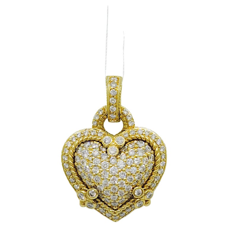 Judith Ripka Diamond and 18k Yellow Gold Pendant For Sale at 1stDibs