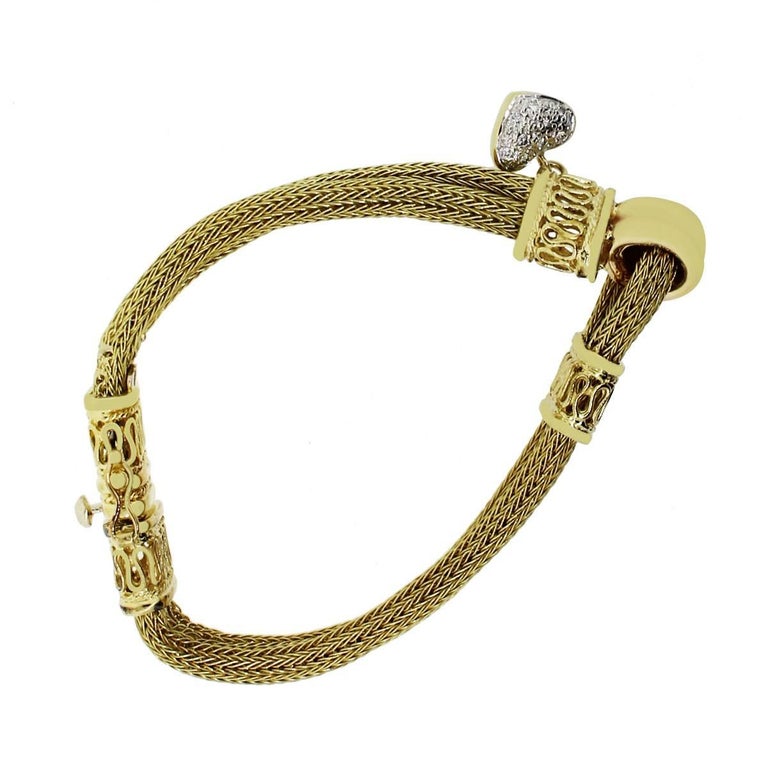 Judith Ripka Diamond Heart Bracelet at 1stDibs