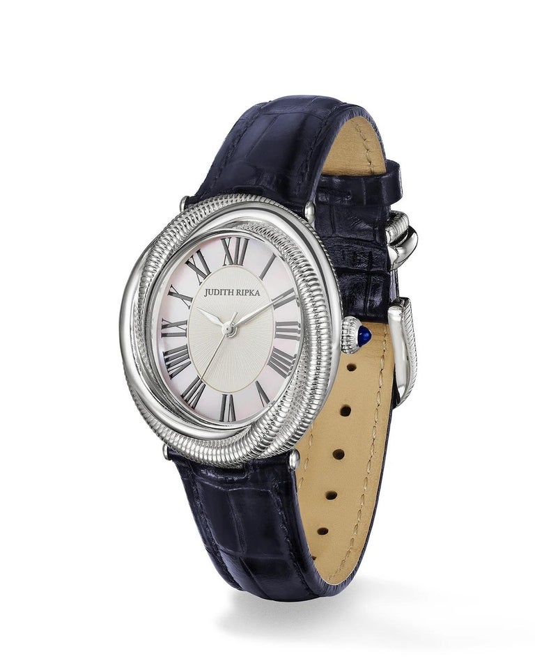 Judith Ripka, Eternity Watch Silver, Pearl, Sapphire and Midnight Blue ...