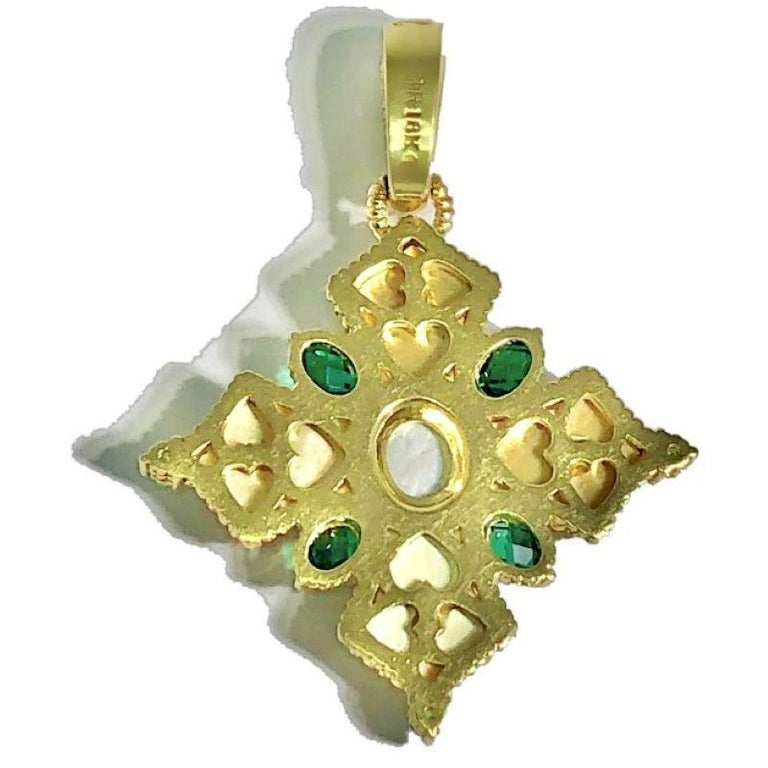 Judith Ripka Gold, Multi-Colored Stone and Diamond Maltese Cross ...