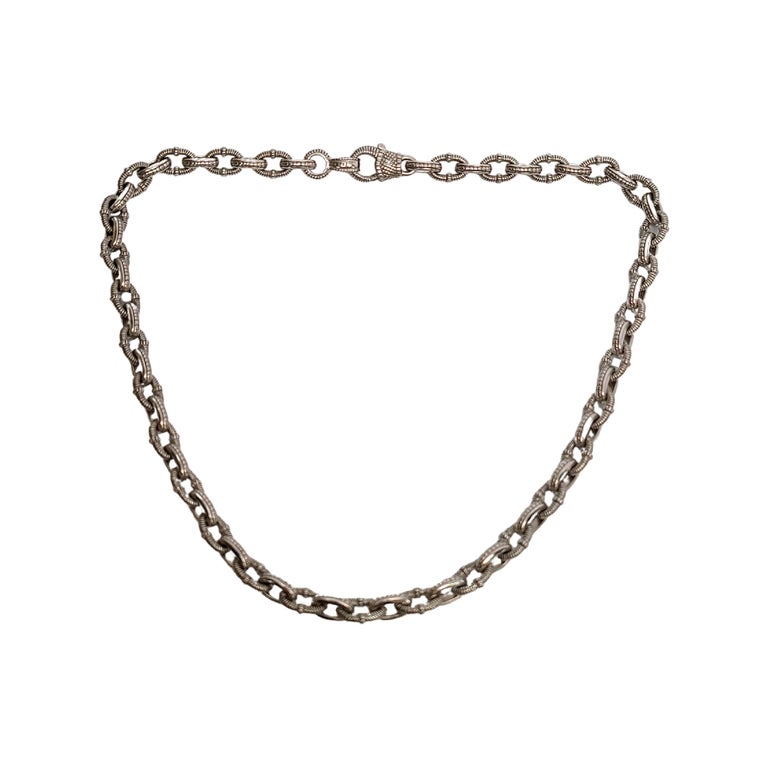 Judith Ripka JR TWO Sterling Textured Link Chain 18K Gold Plated ...