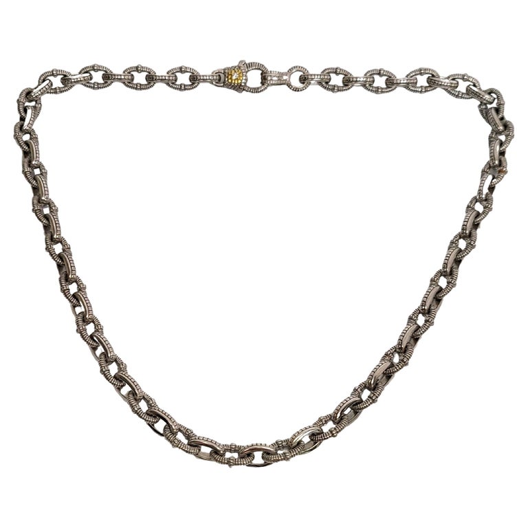 Judith Ripka JR TWO Sterling Textured Link Chain 18K Gold Plated ...