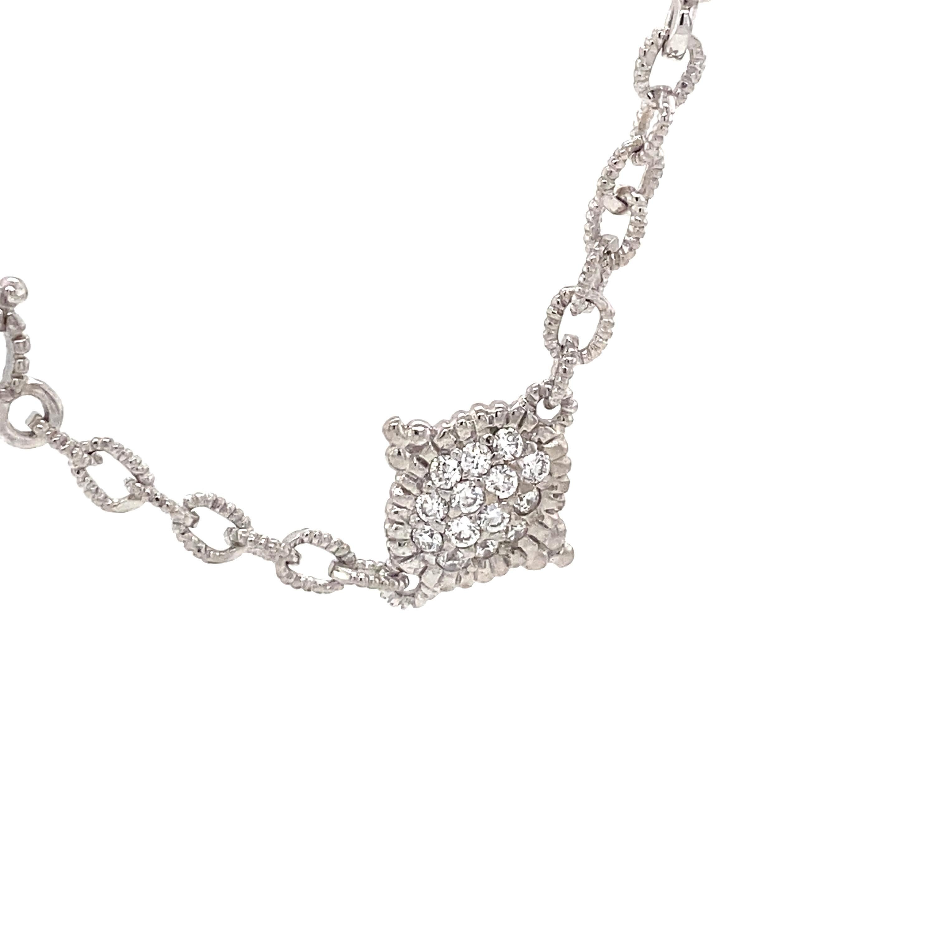 Judith Ripka Pave Diamond Station 18k White Gold Necklace For Sale at ...