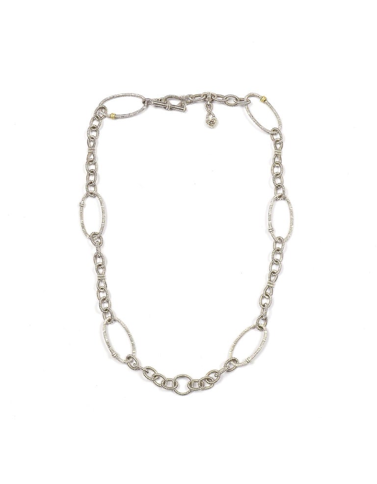 Judith Ripka Sterling Silver/18K Gold 18" Chain Link Necklace For Sale ...