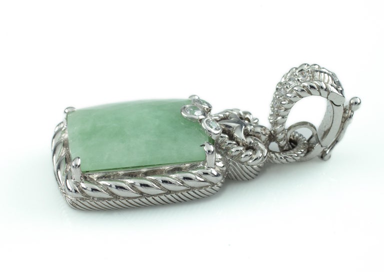 Judith Ripka Sterling Silver Jade Enhancer w/ Diamonique Accents Great ...