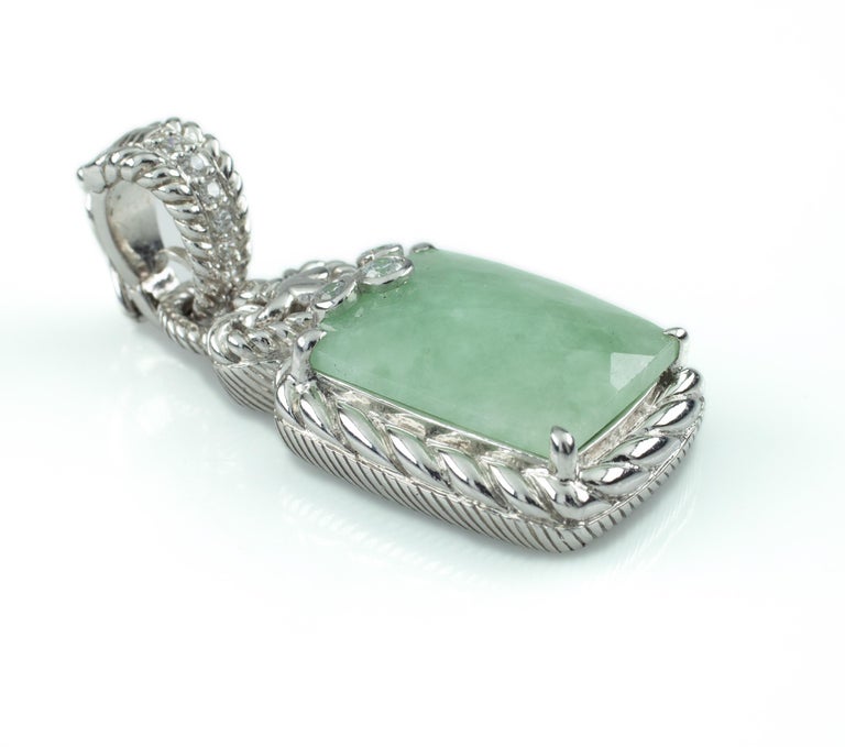 Judith Ripka Sterling Silver Jade Enhancer w/ Diamonique Accents Great ...
