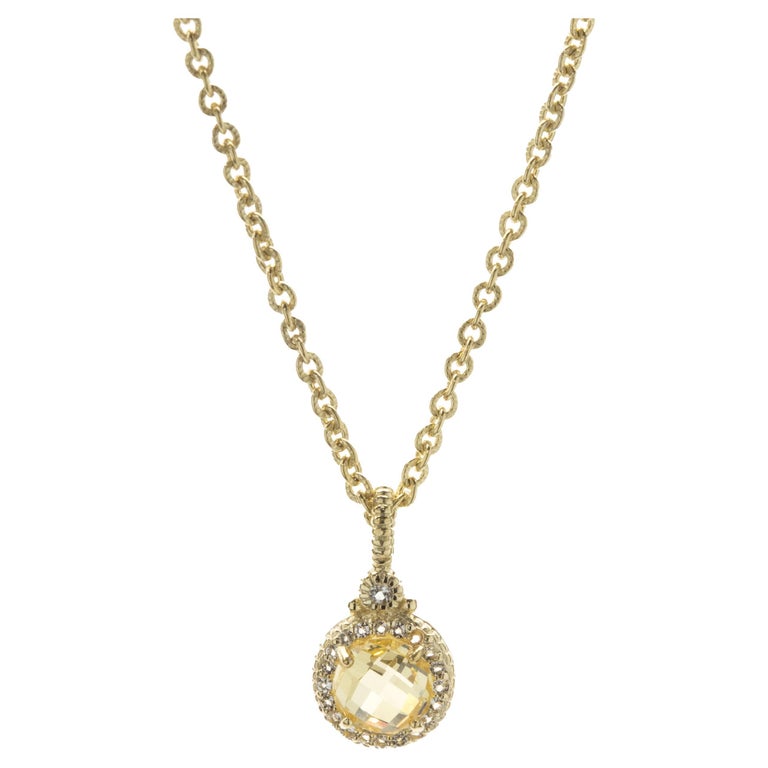 Judith Ripka Sterling Silver Vermeil CZ and Green Quartz Necklace at ...