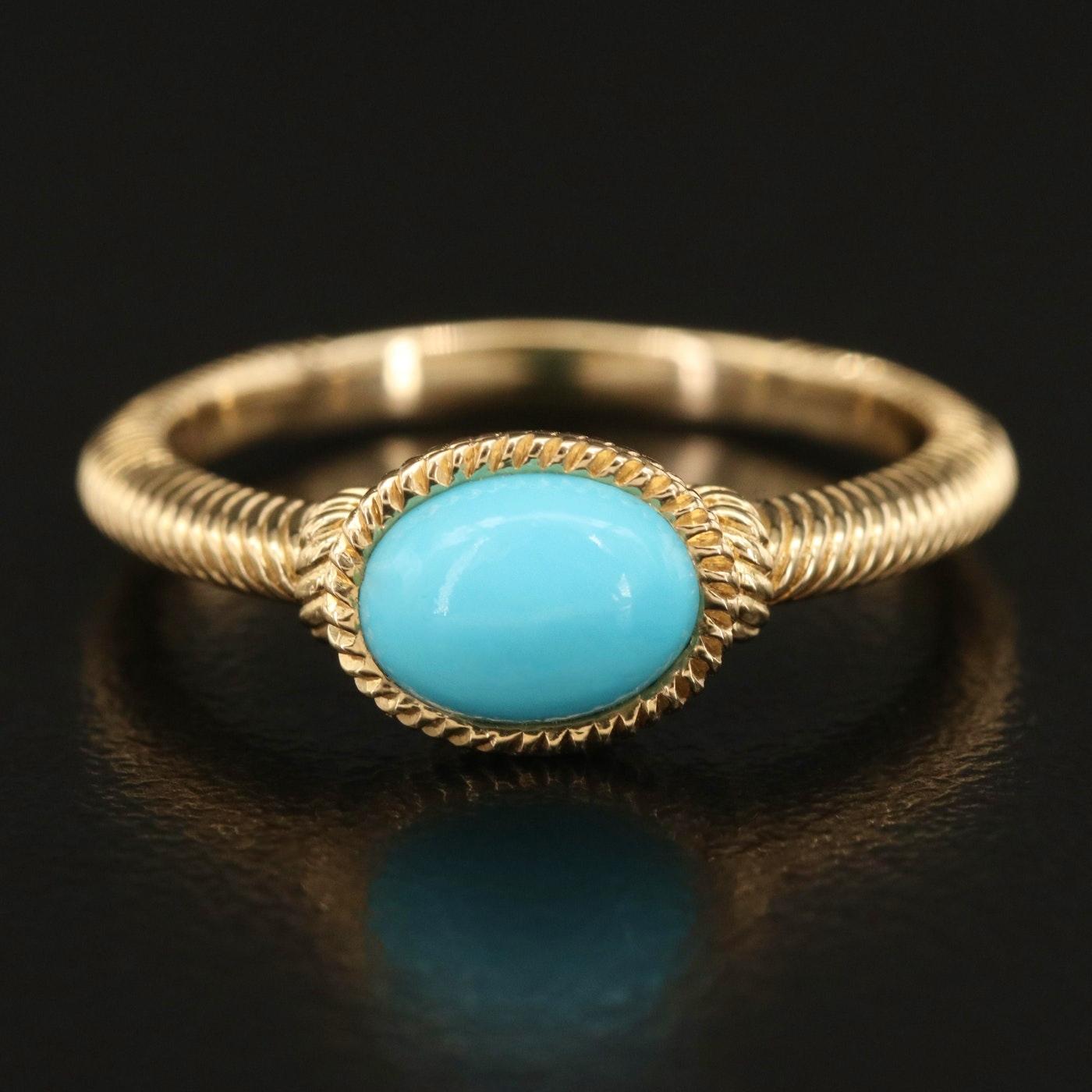 Judith Ripka Turquoise Ring / 18K Gold / Top Luxury at 1stDibs
