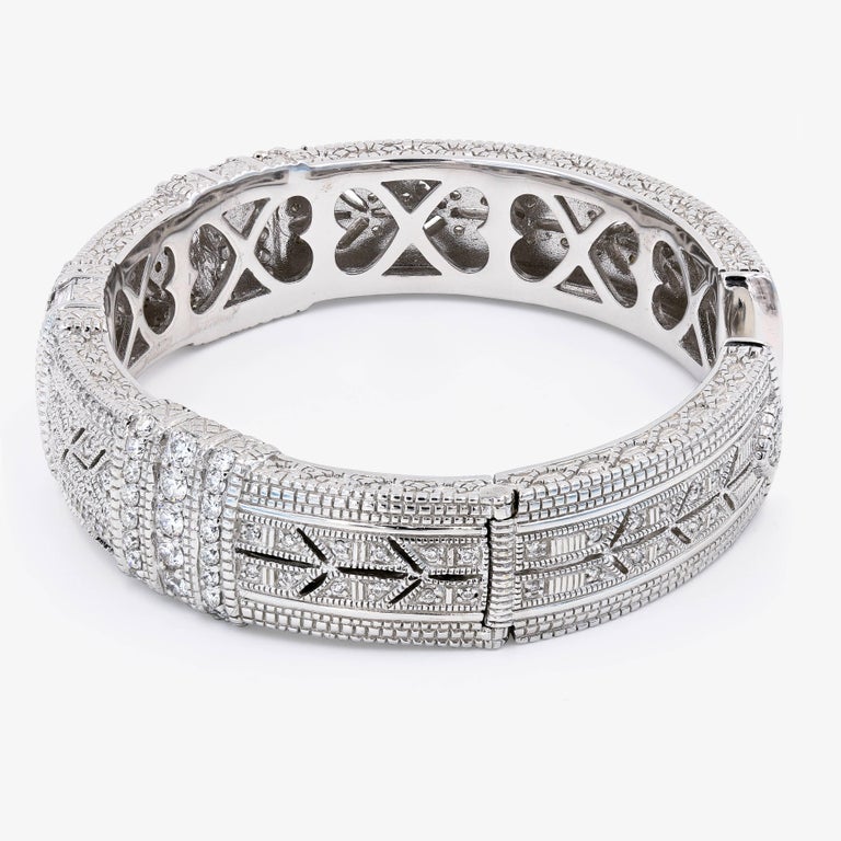 Judith Ripka Wide Diamond Cuff Bracelet 18 Karat White Gold at 1stDibs ...