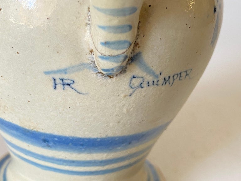 Jug in Pottery Beautiful Old Patina, France 18th Century, Quimper HR ...