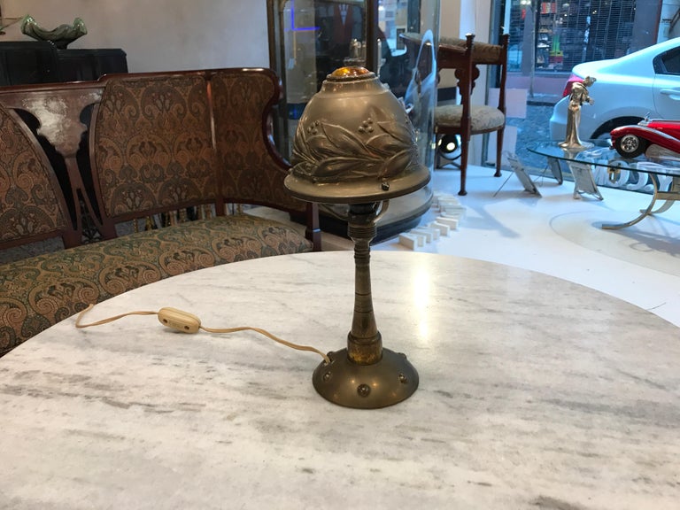 Jugendstil, Art Nouveau, Liberty -Table Lamp, 1900, Materials: Bronze ...