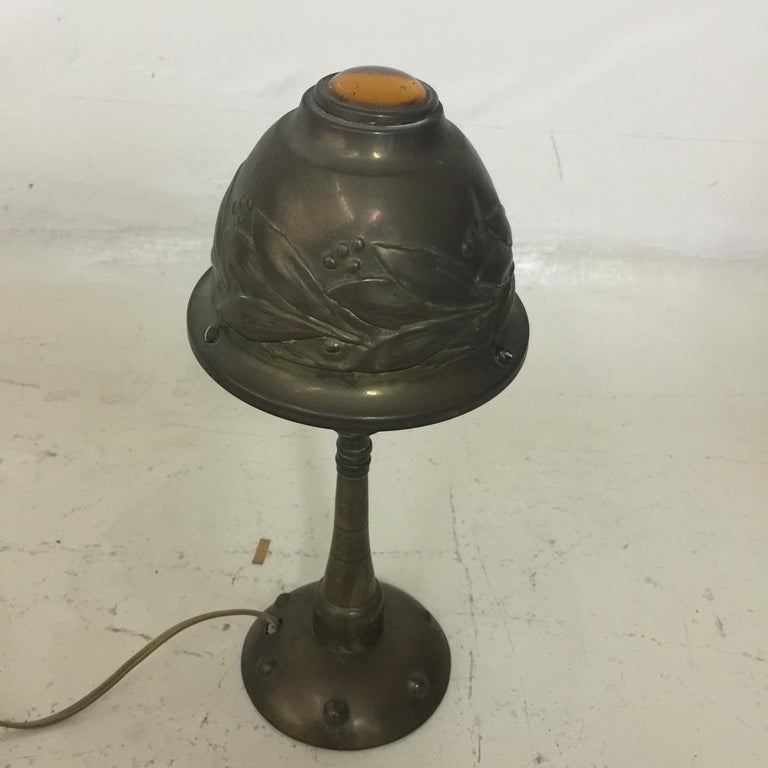 Jugendstil, Art Nouveau, Liberty -Table Lamp, 1900, Materials: Bronze ...