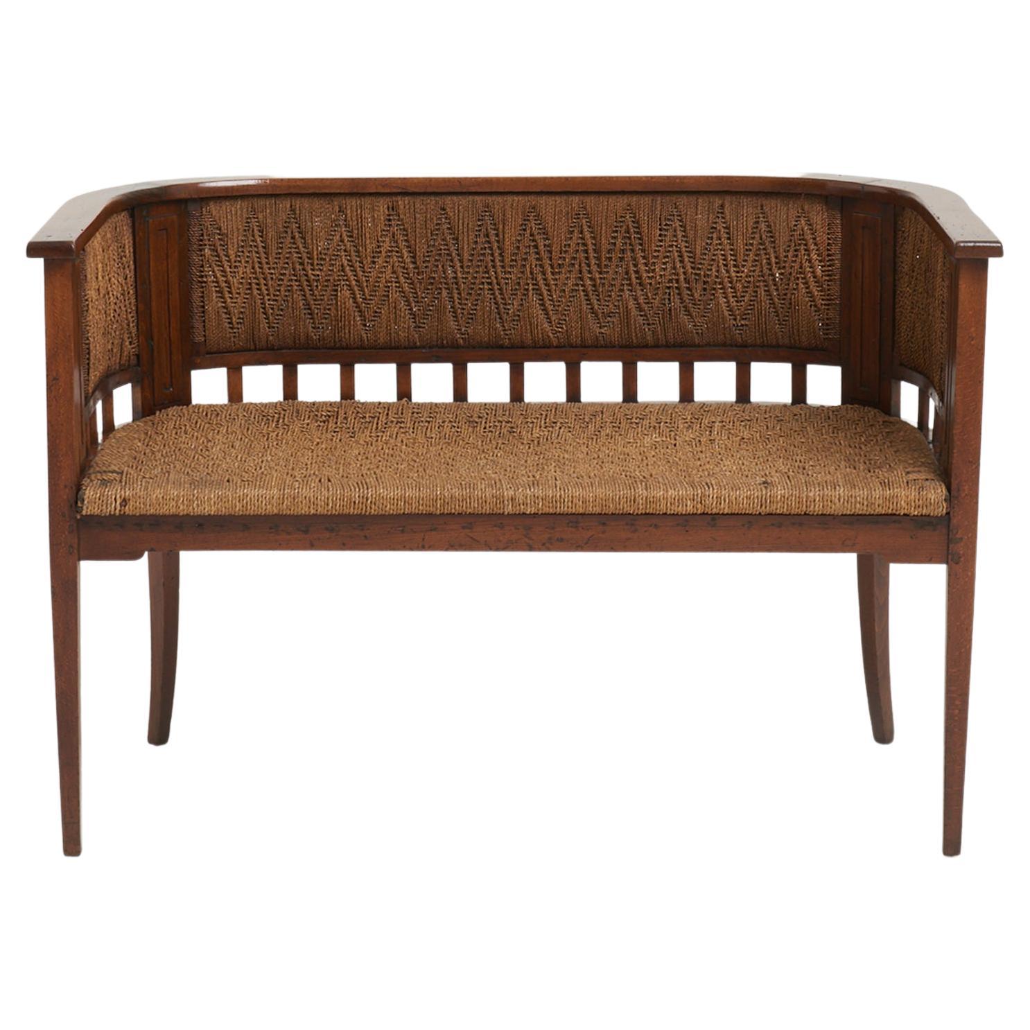 Rattan and Rope Tiki Style Sling Sofa For Sale at 1stDibs