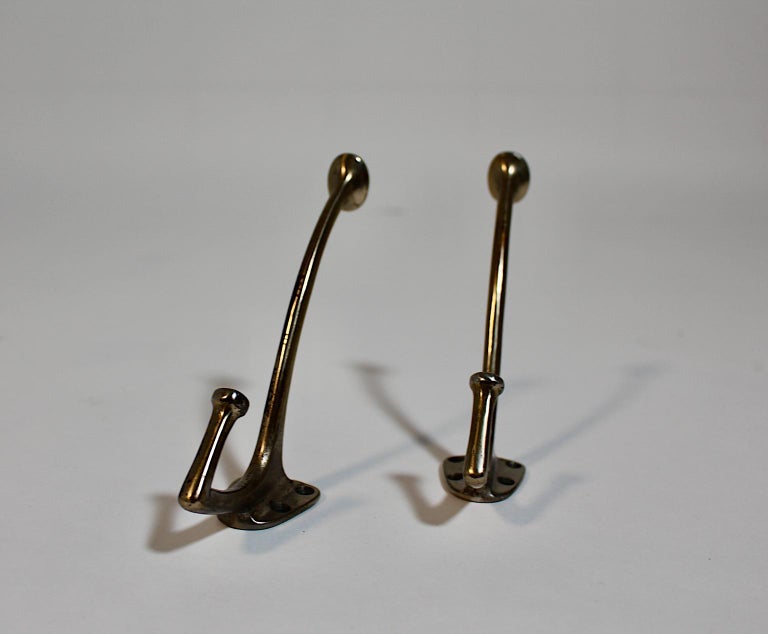 Jugendstil Vintage Duo Two Coat Hooks Wall Hooks Nickel Adolf Loos ...
