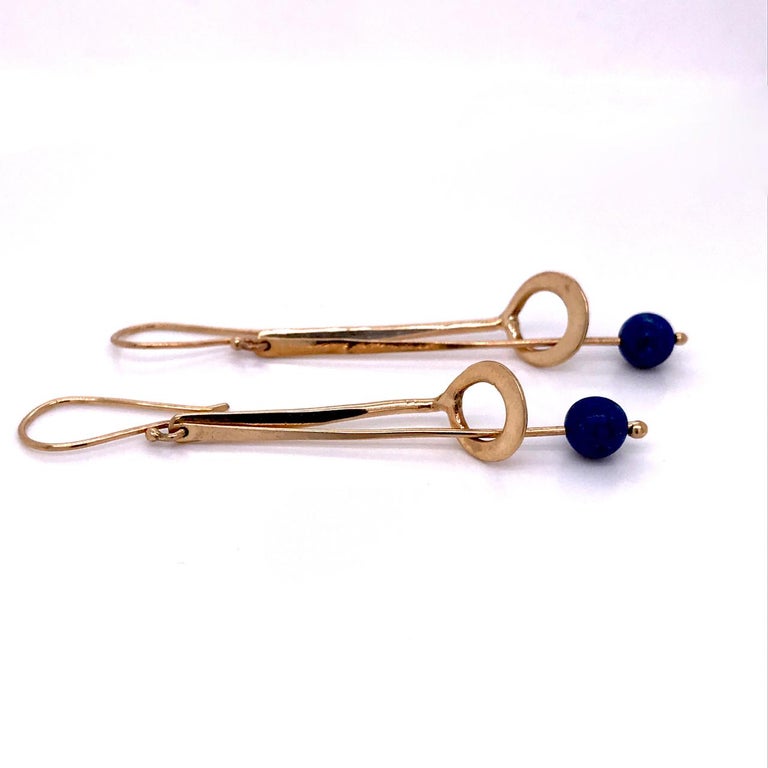 Jules Brenner Mid-Century Modernist 14 Karat Gold and Lapis Lazuli ...