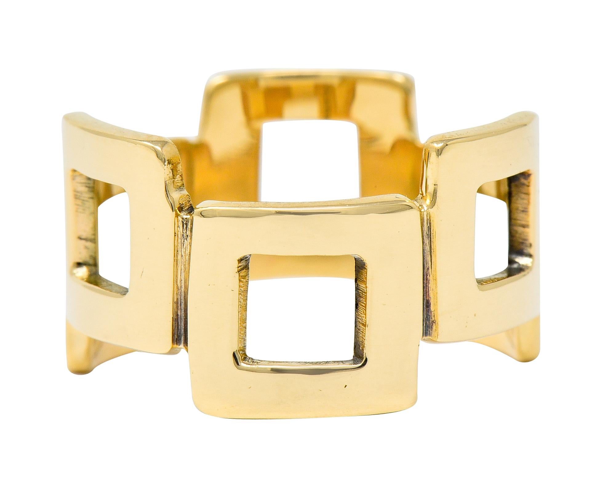 Jules Brenner Modernist 14 Karat Gold Fashionable Cushion Band Ring at ...