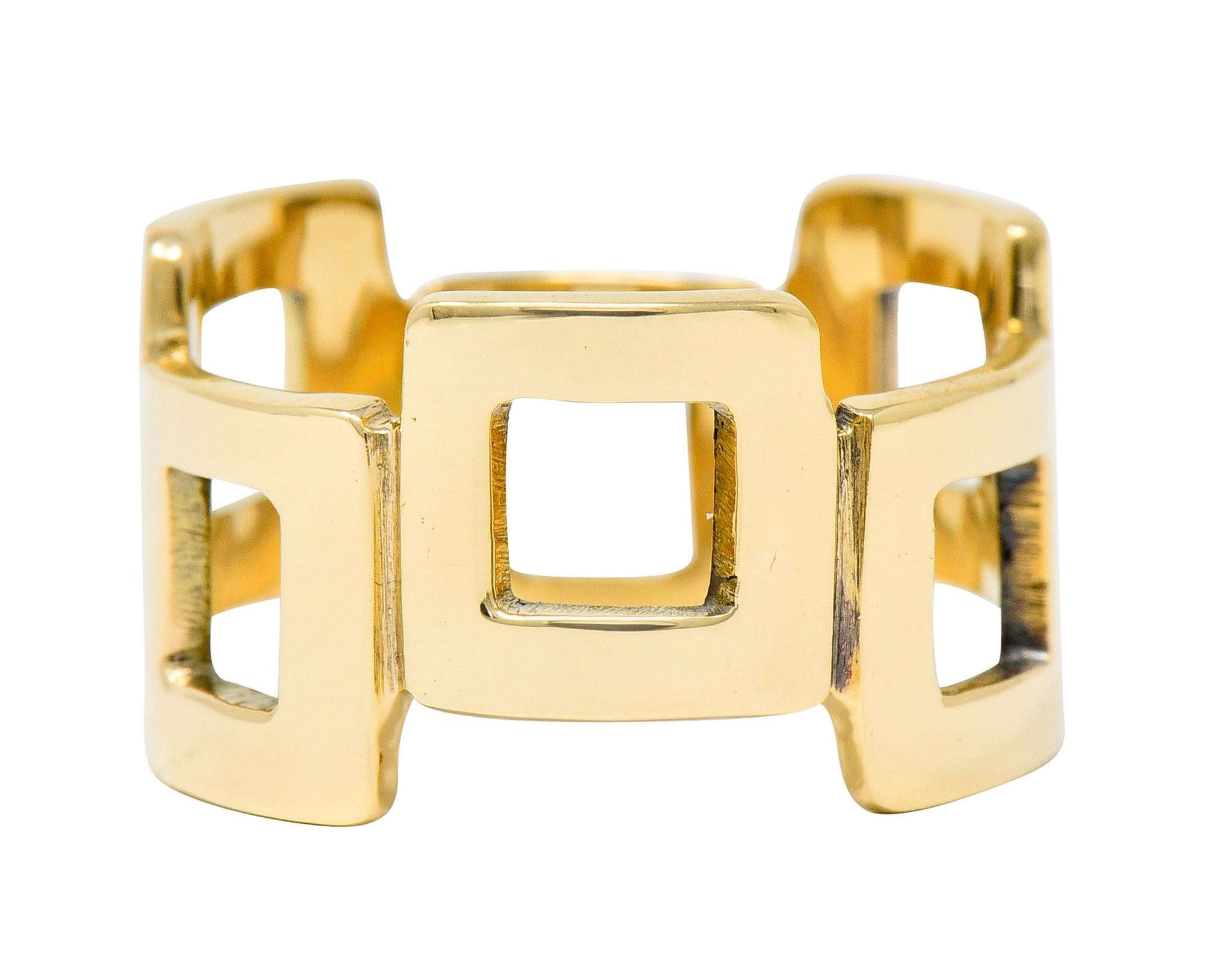 Jules Brenner Modernist 14 Karat Gold Fashionable Cushion Band Ring at ...
