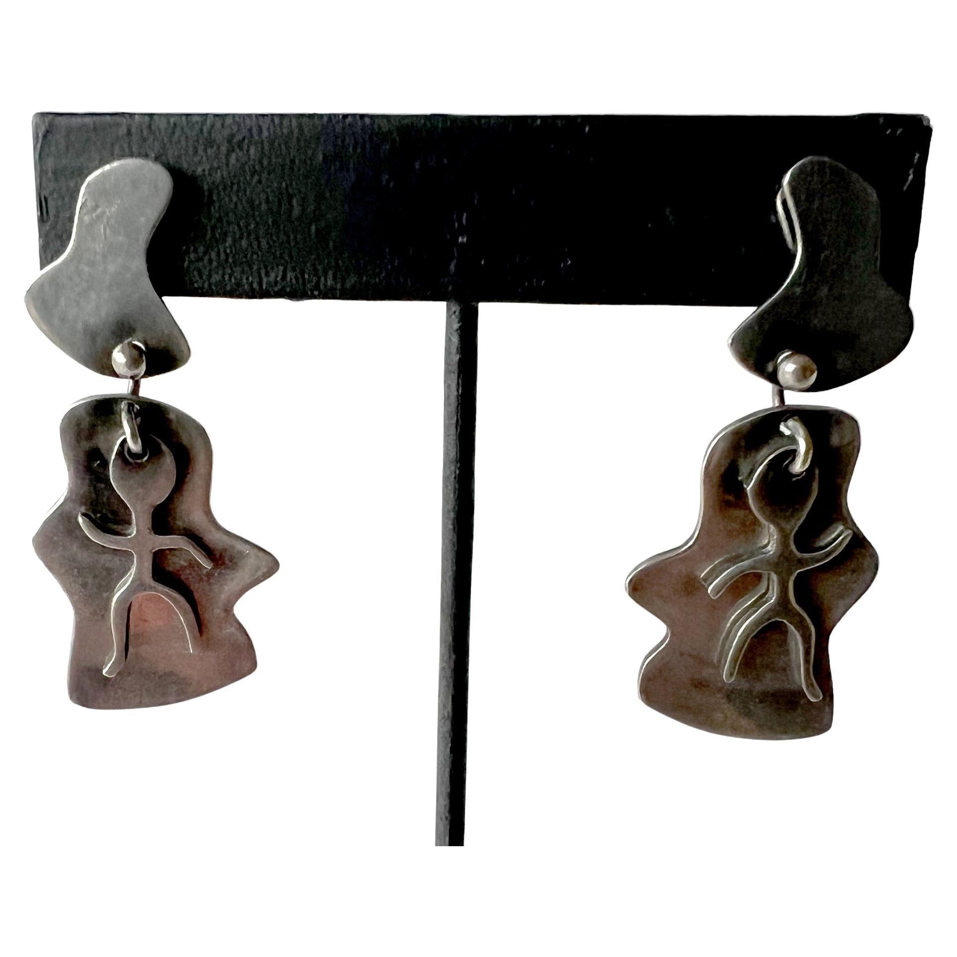 Jules Brenner Sterling Silver New York Modern Kinetic Dancer Pierced ...