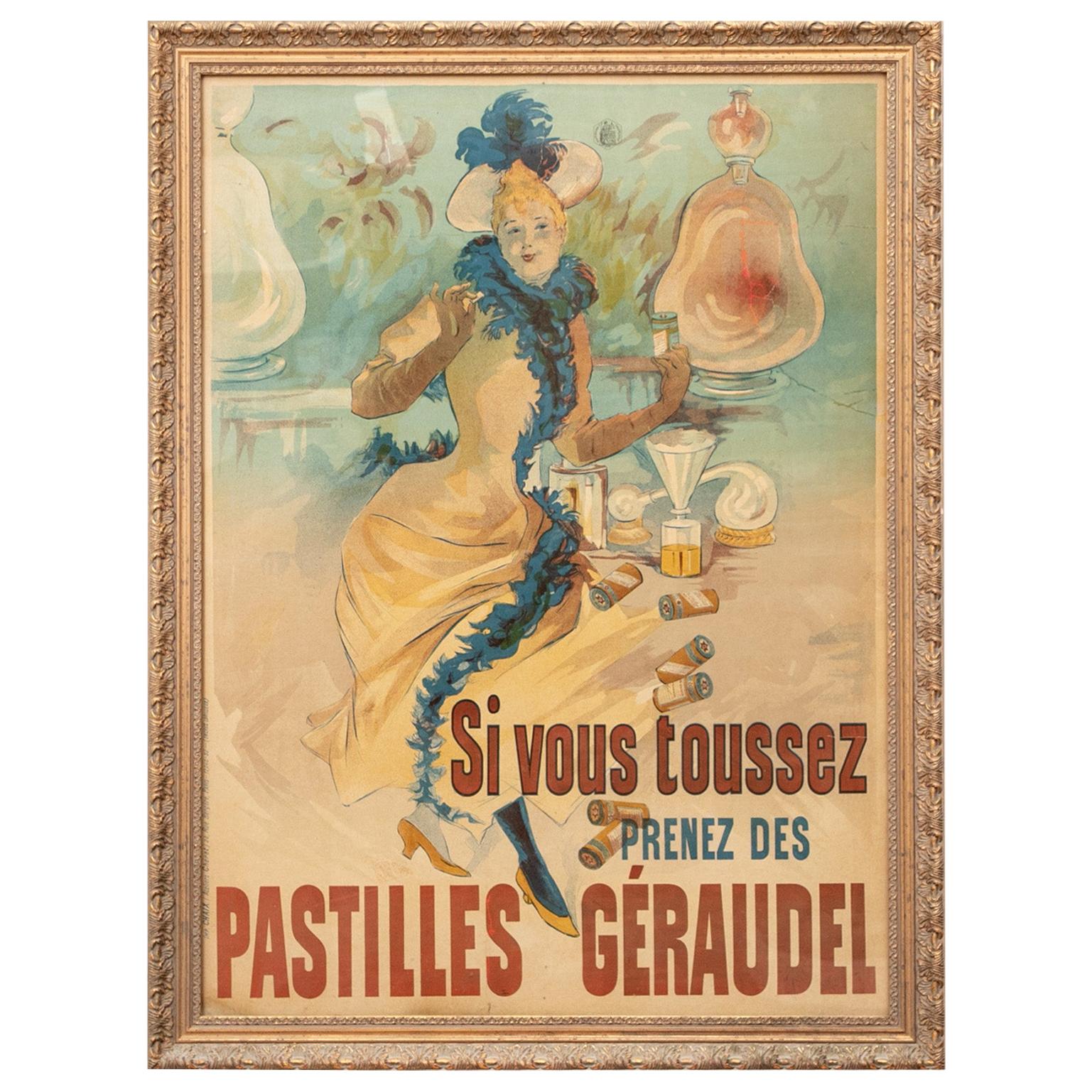 Jules Cheret 1891 Charming French "Pastilles Geraudel" Color Lithograph ...