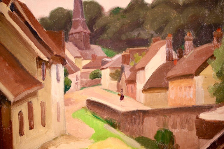 Jules Emile Zingg - Village in the Doubs - Modernist Oil, Figures in ...