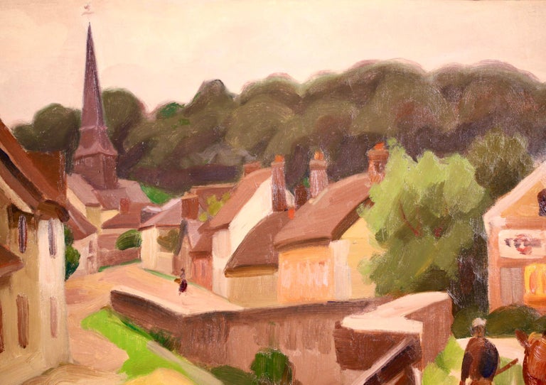 Jules Emile Zingg - Village in the Doubs - Modernist Oil, Figures in ...