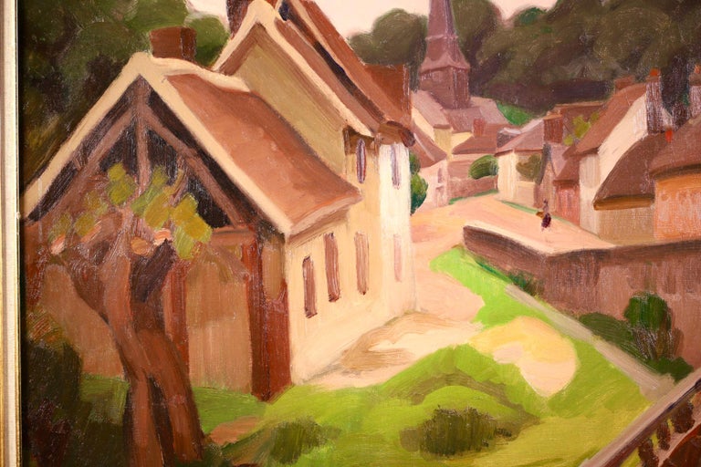Jules Emile Zingg - Village in the Doubs - Modernist Oil, Figures in ...