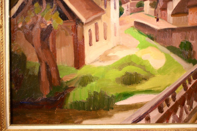 Jules Emile Zingg - Village in the Doubs - Modernist Oil, Figures in ...