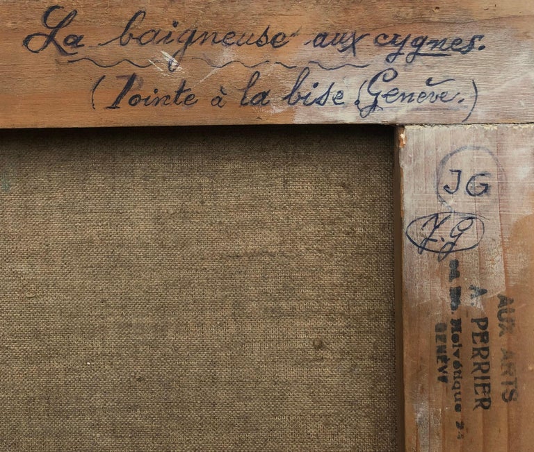 Jules Gaillepand - The bather with swans, Pointe at the Bise Geneva For ...