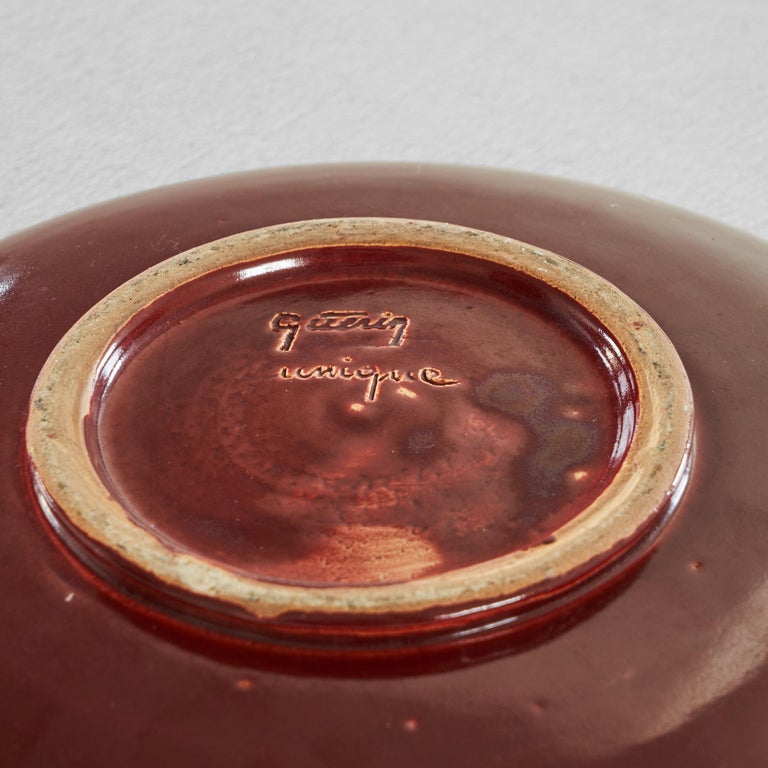 Jules Guérin 'Sang de Boeuf' Unique Studio Pottery Dish 1960s For Sale ...