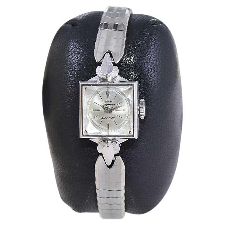 Jules Jurgensen 14Kt. White Gold with Original Dial Mid Century Multi ...
