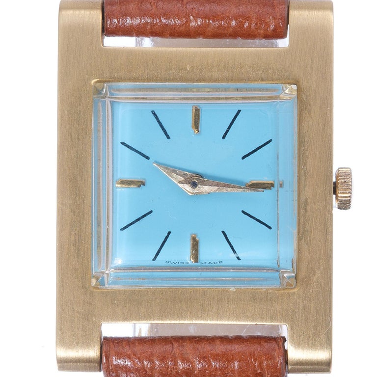Jules Jurgensen Yellow Gold Swiss Unisex Mid-Century Wristwatch at 1stDibs