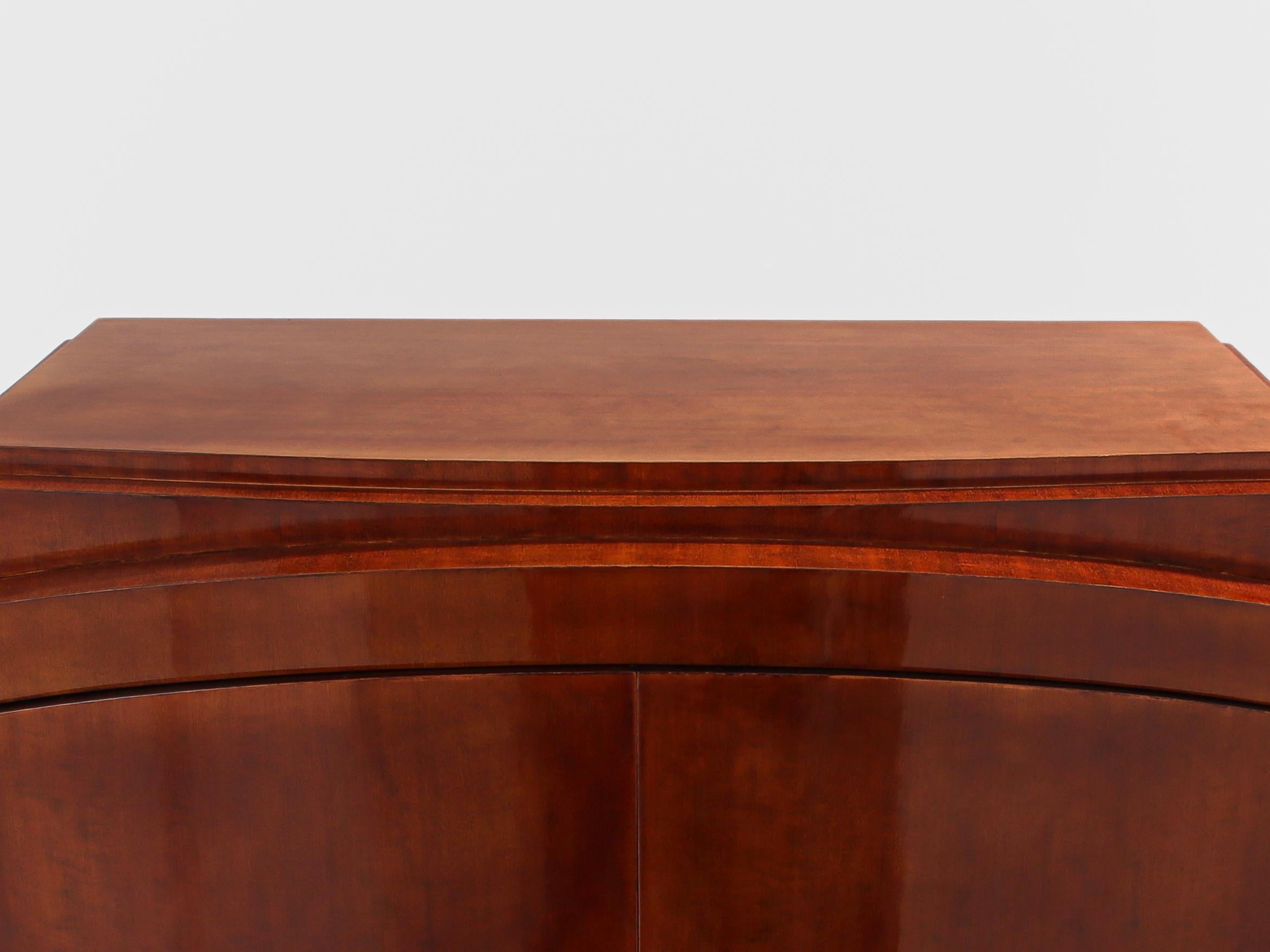 Jules Leleu mahogany cabinet nickeled metal 1930 For Sale at 1stDibs