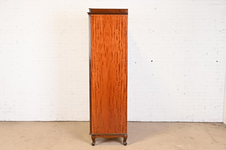 Jules Leleu Style French Continental Inlaid Burled Mahogany Armoire ...