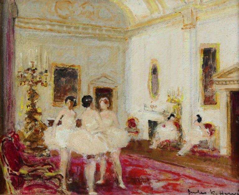 Jules René Hervé - Ballet Dancers - Impressionist Oil, Figures in ...